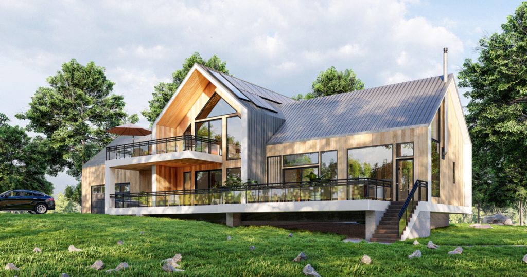 The Peers Scandinavian Barn Home Plan | Vermont Timberframes